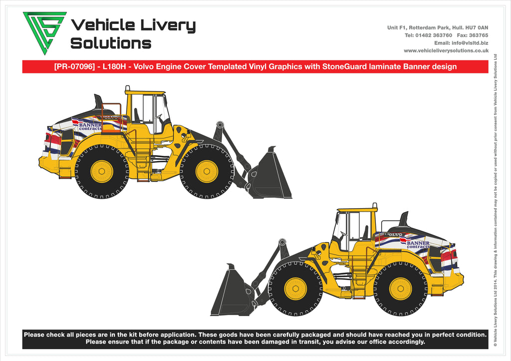 Volvo L180H Engine Cover Templated Chevrons - Banner Design – Vehicle ...